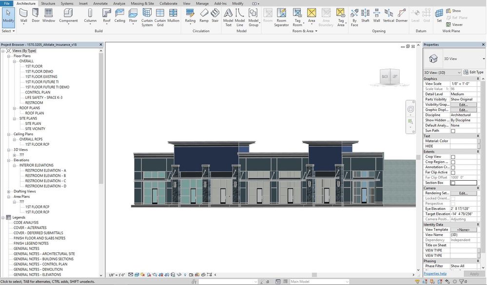 Revit models are blue