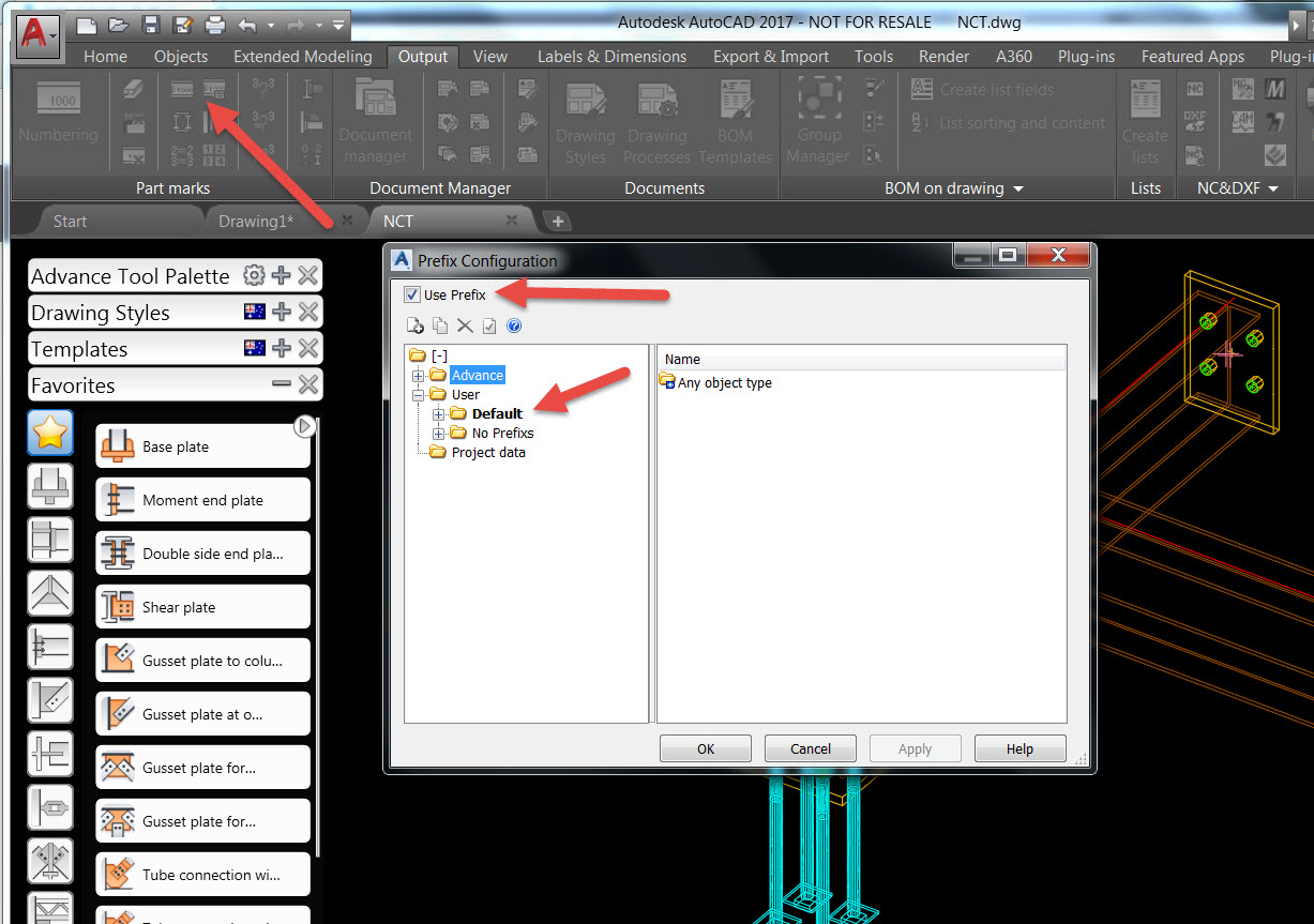 Advance Steel - Part A Creation - Drawing numbers as part / assembly ...
