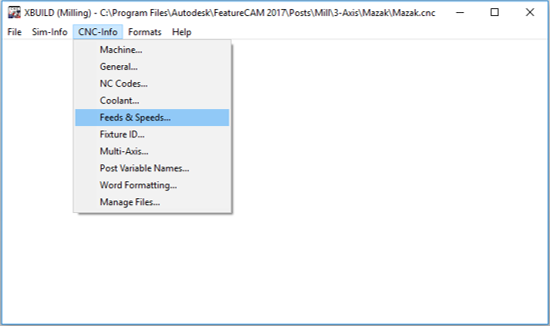 Changing Feeds and Speeds