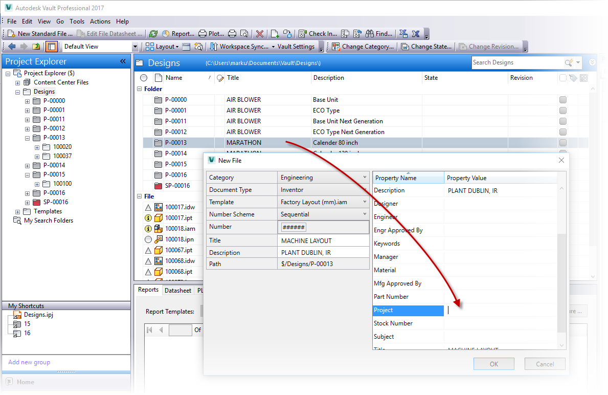 Vault Data Standard - Copy Parent Project Property Value(s) To Files | CAD Clients & Vault Explorer