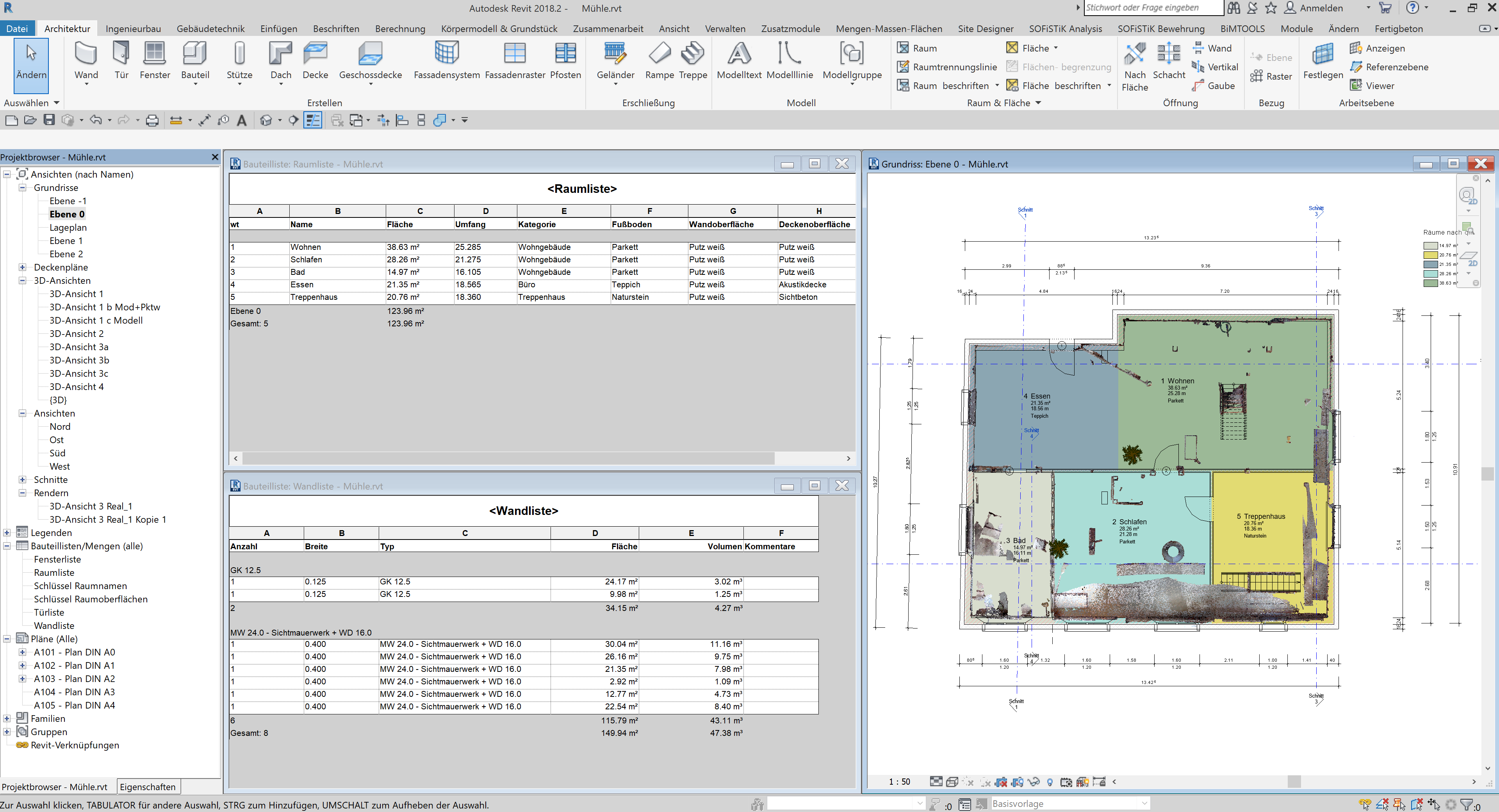 Native BIM workflow for renovation planning