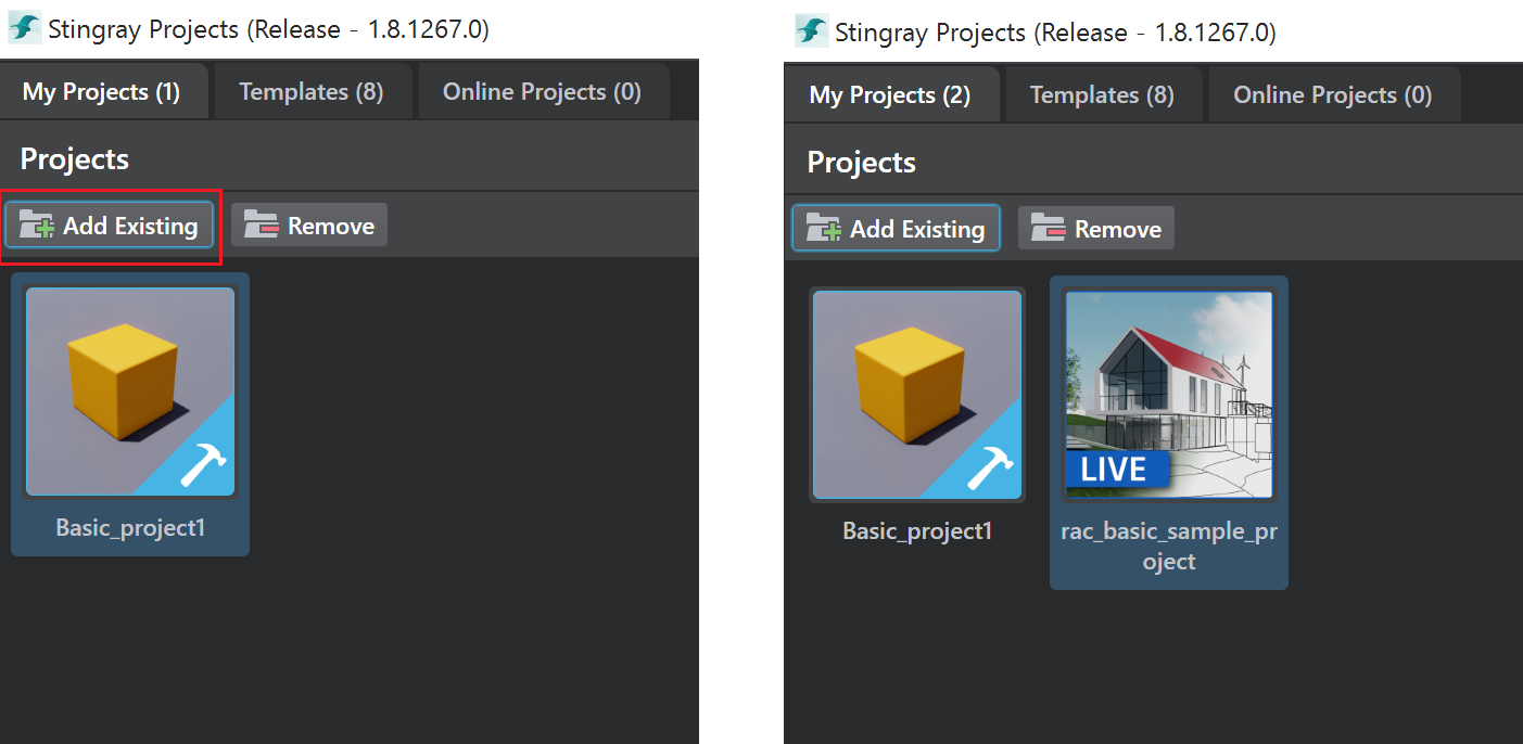 Opening a Revit Live project file in Stingray