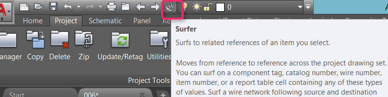 AutoCAD Electrical : Quick Search / Surf for component or wire
