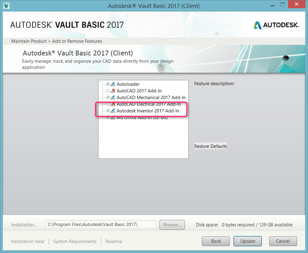 Vault tab or add-in missing