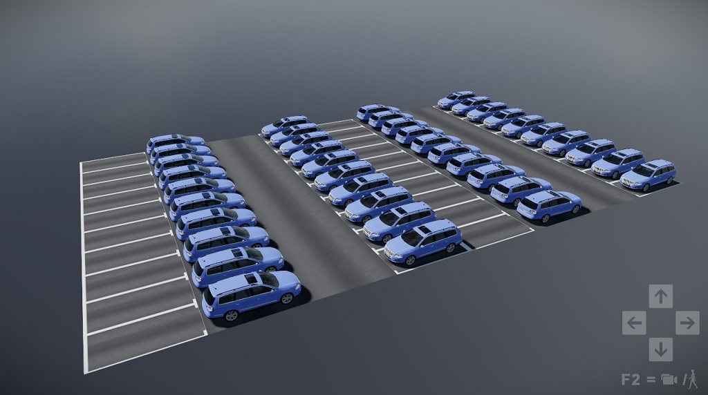 Populating car park with cars