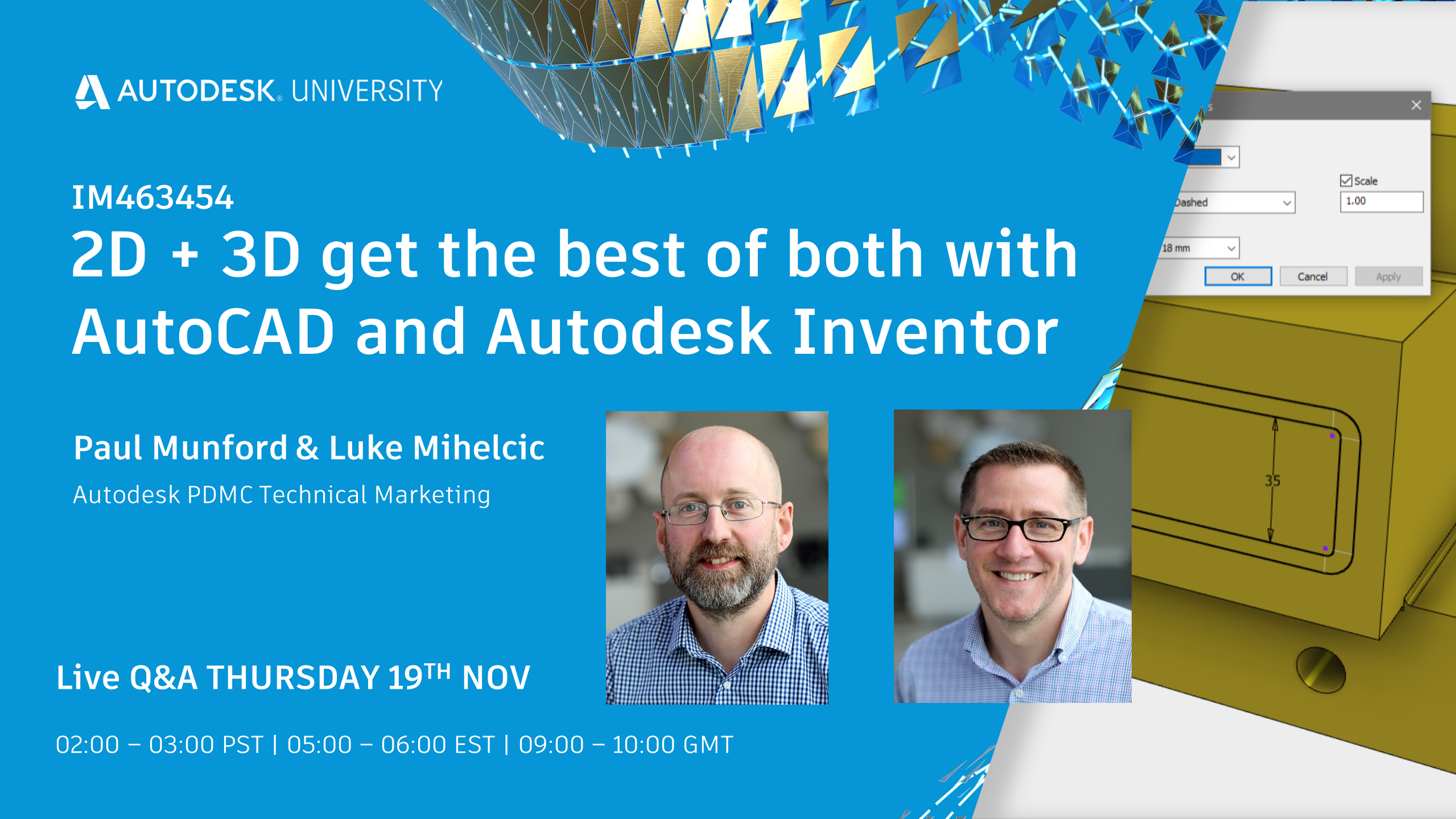 2D + 3D: Get the Best of Both with AutoCAD and Inventor