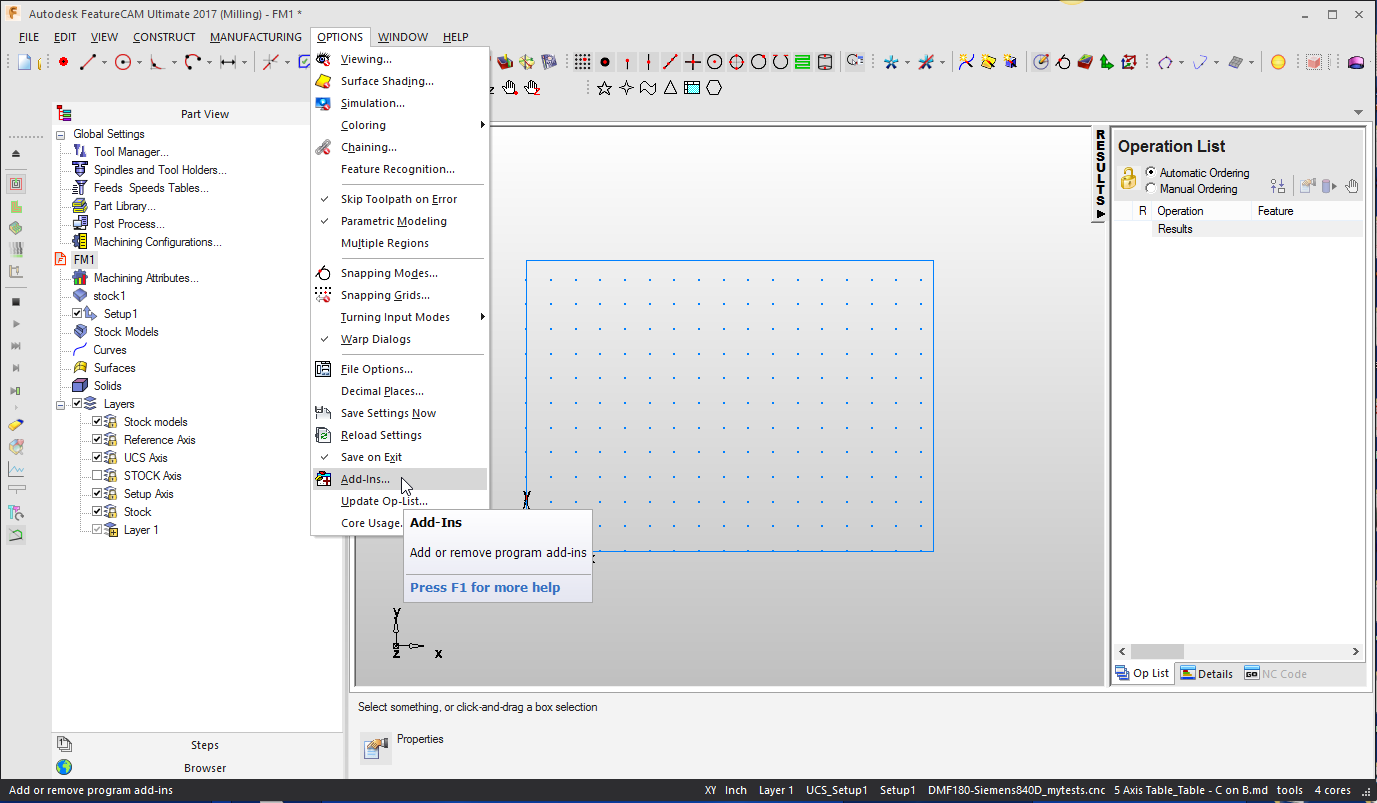 NC code tool list not working