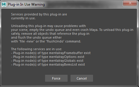 Loading and unloading Maya Mental Ray plugin