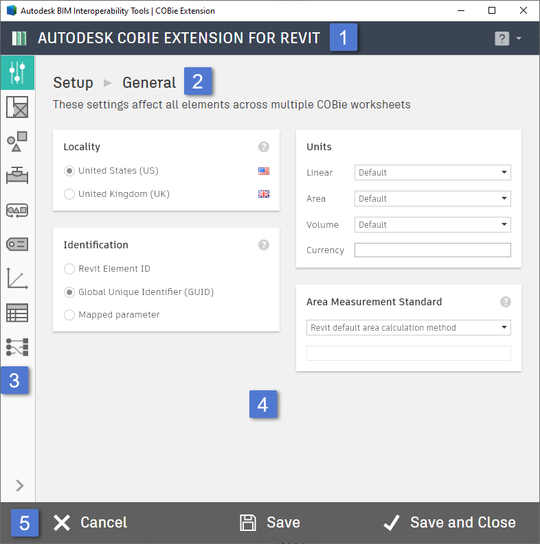 COBie Extension for Revit - Setup Project Overview
