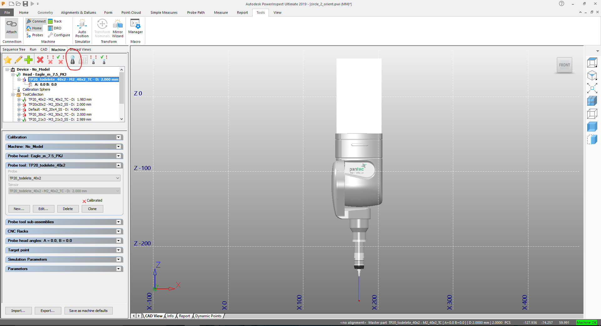 Creating and calibration of a probe using PowerInspect Ultimate for a ...