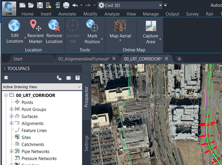 Use Civil 3D to design rail alignments
