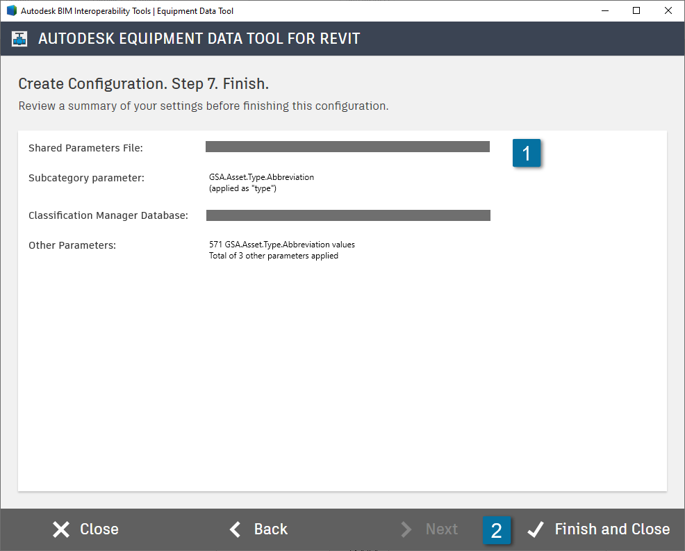 Equipment Data Tool – Create Configuration