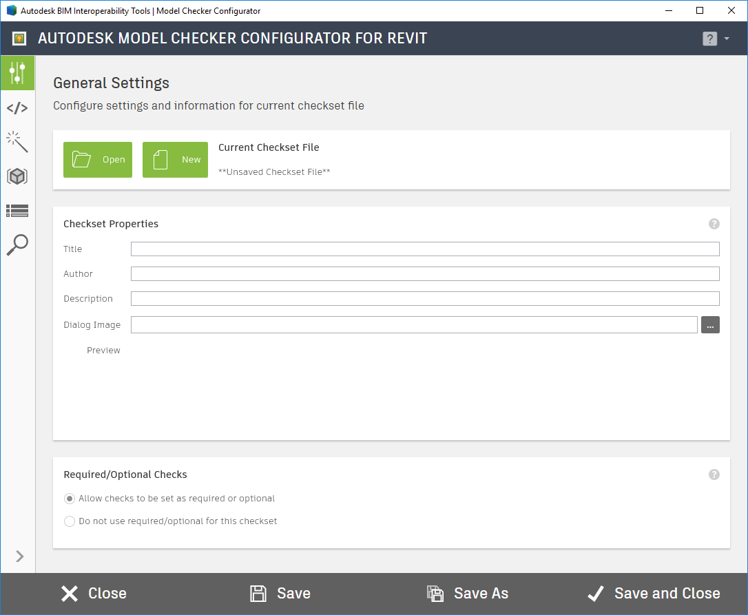 Model Checker Configurator - General Settings
