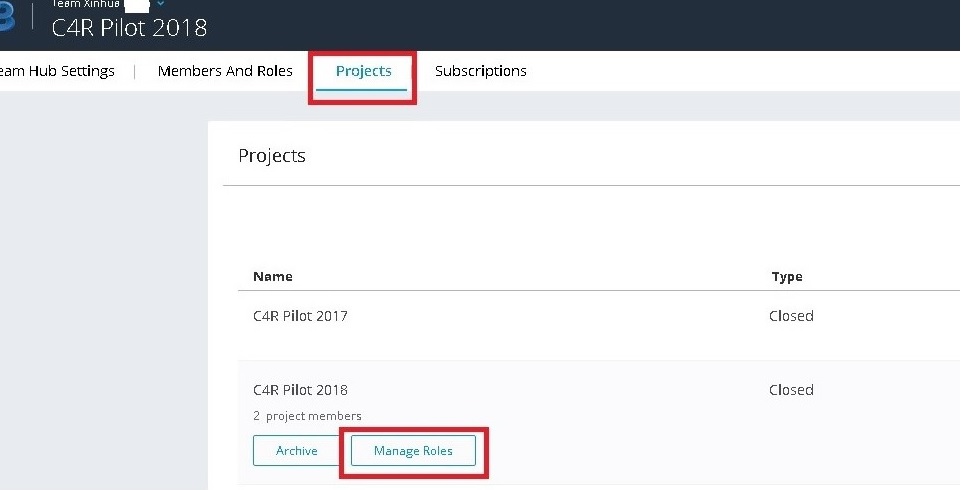 Remove a project member from any BIM 360 team project/C4R project