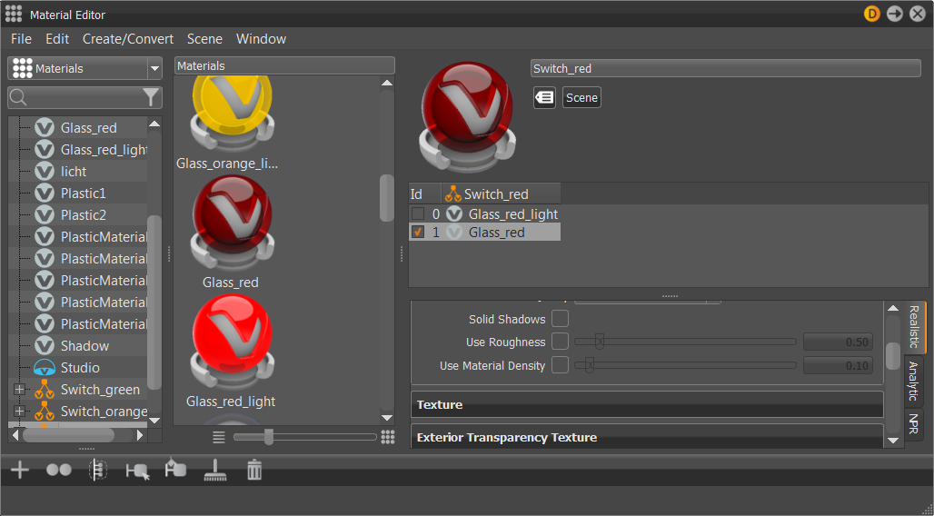 Implementing a running light effect in a Vred Scene