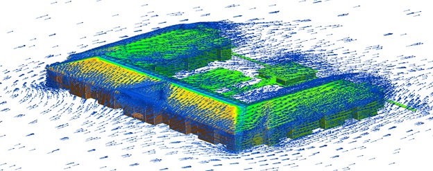 Predict the effect of air flow on a building early in the design process