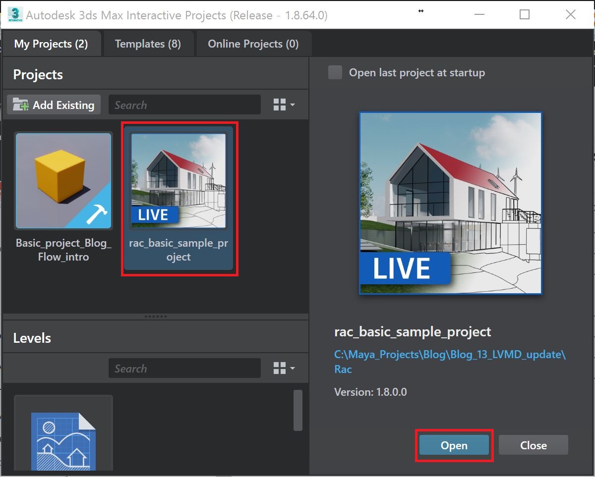 Speeding up the workflow between 3ds Max Interactive and Revit Live