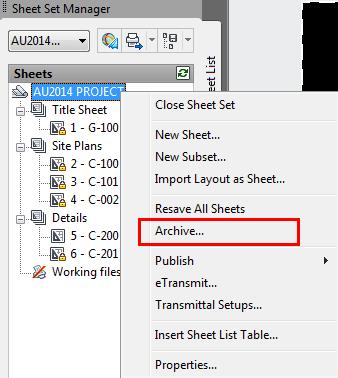 Archiving your design package with the SSM in AutoCAD