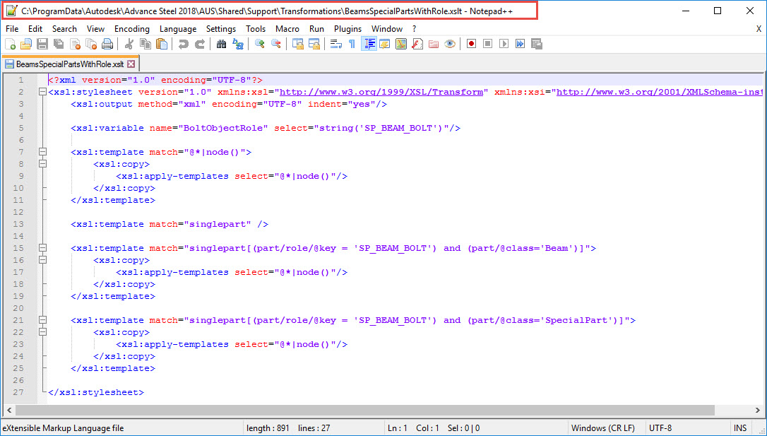 Advance Steel - Filtering BOM's using XSLT - Part 2
