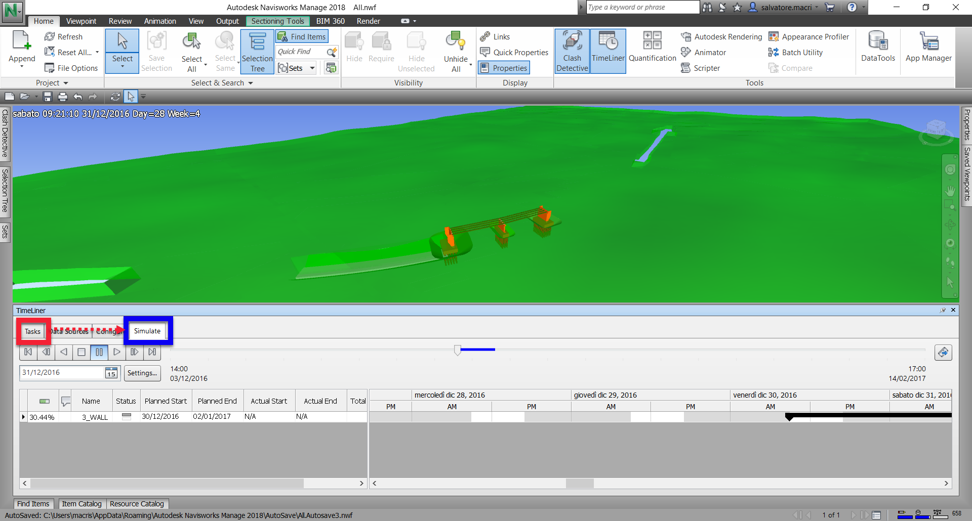 Add time simulation to BIM road design
