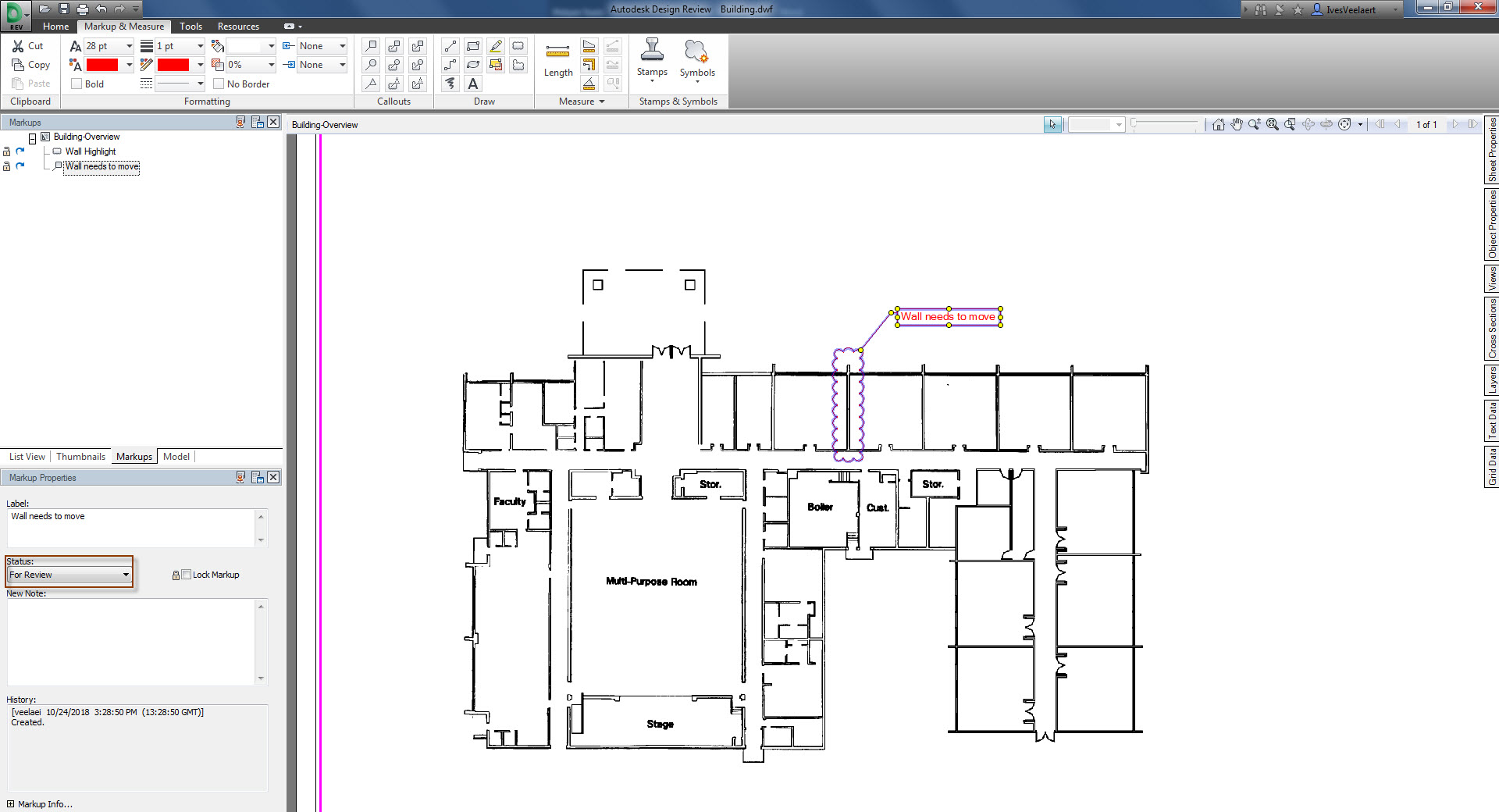 Structured construction design reviews in AutoCAD