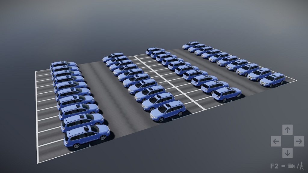 Populating car park with cars
