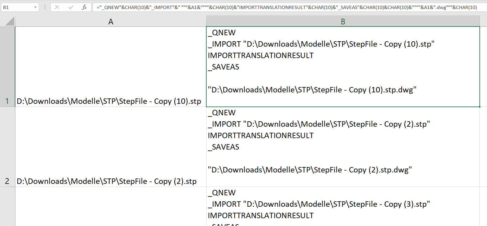 Step to DWG batch conversion using scr command file