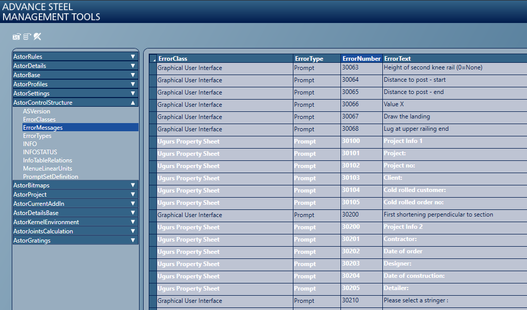Advance Steel – Modify the Project Settings Dialog Box Prompts