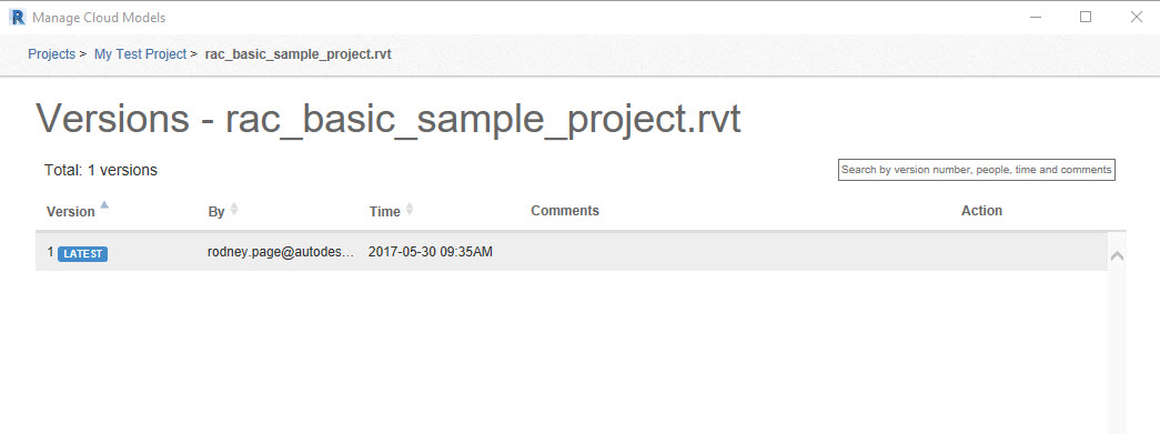 Downloading 'previous version' of Collaboration for Revit model without ...