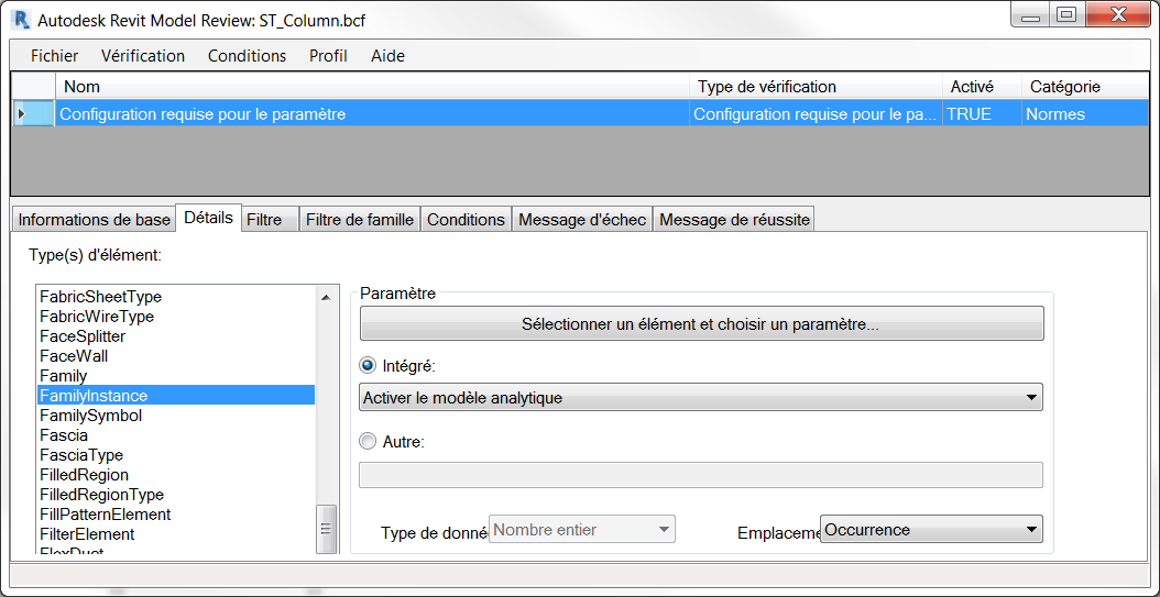 Gestion du modèle analytique