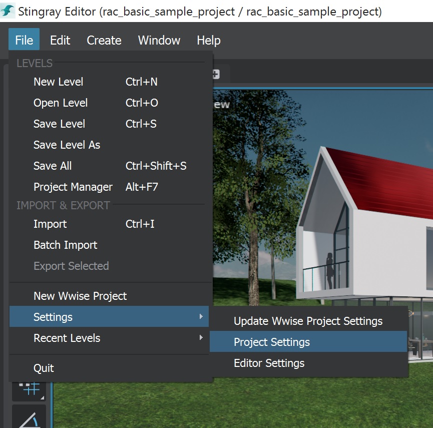 Starting Stingray project with a specific level
