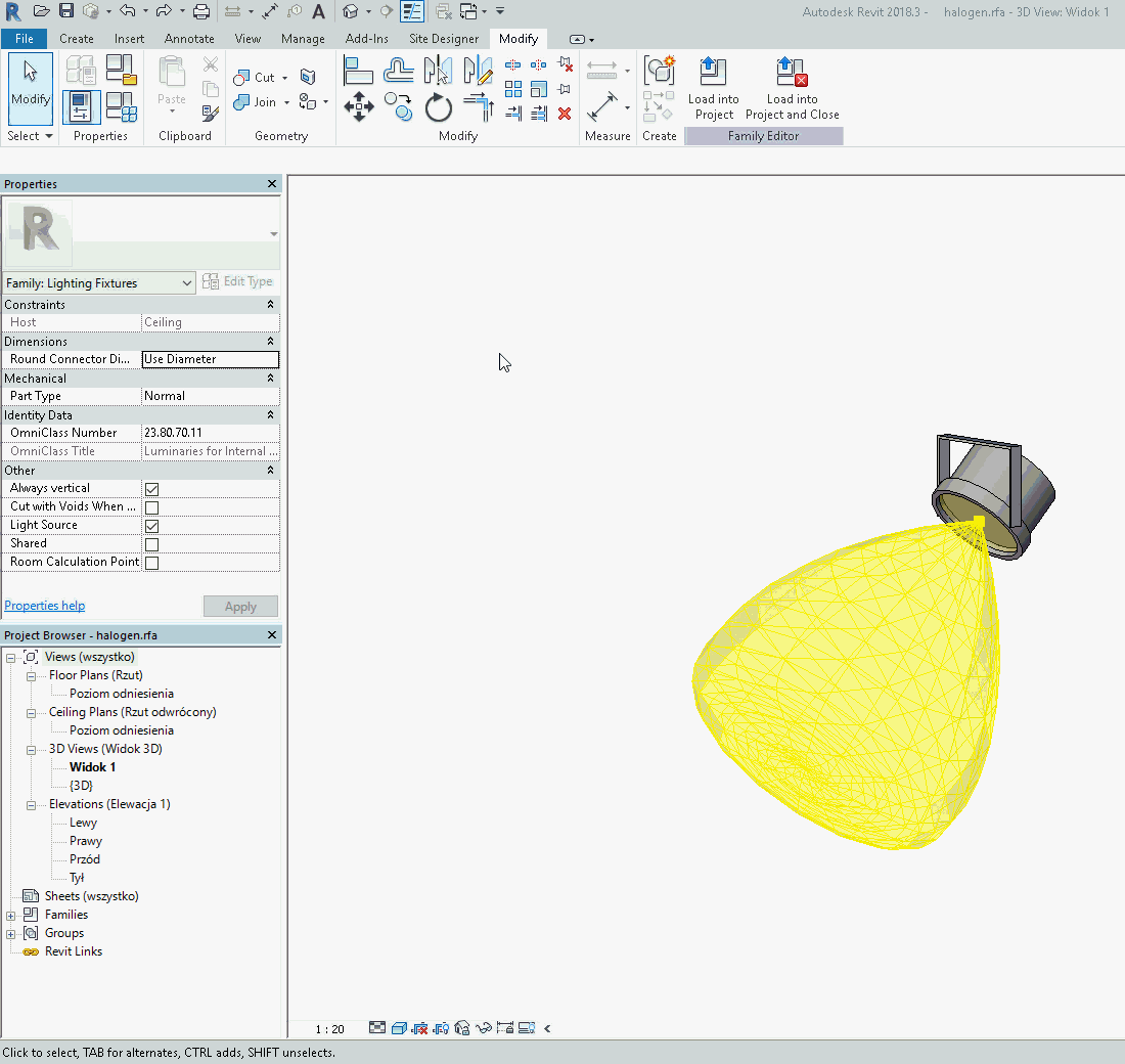 Generate realistic BIM photometric information