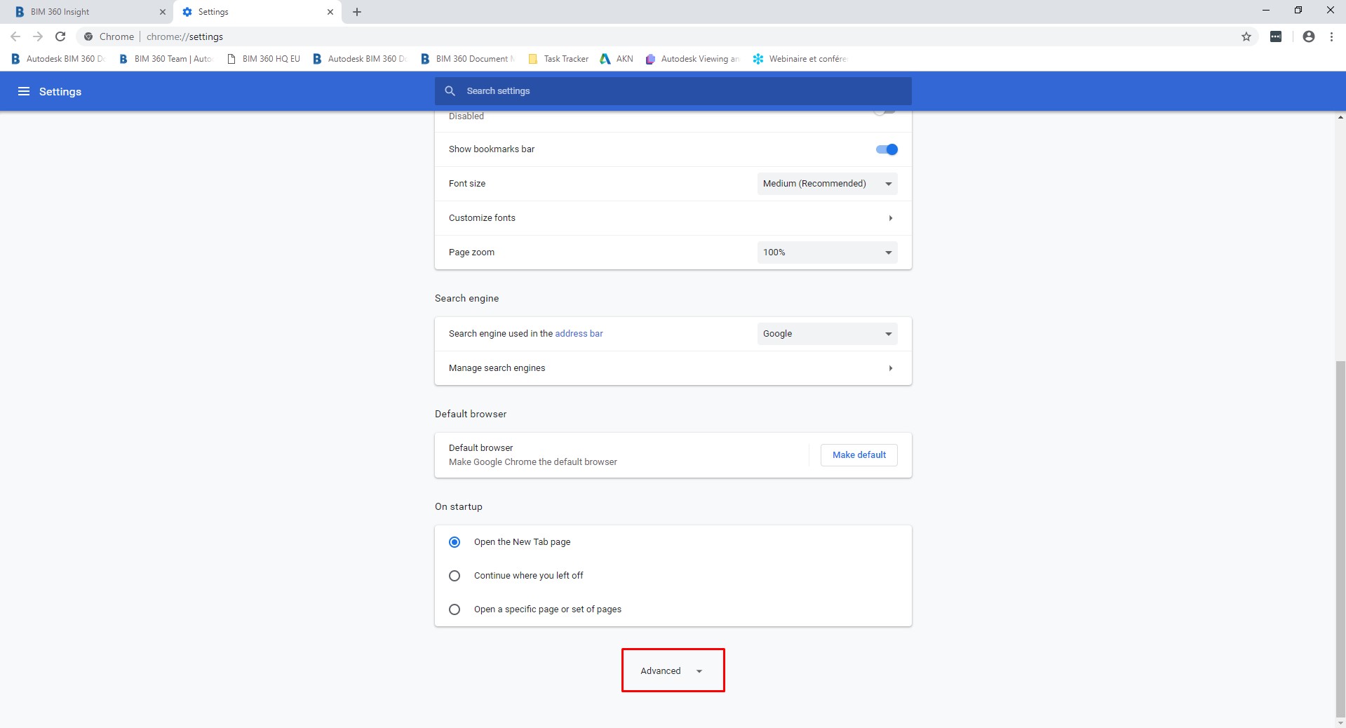 Building—Collaboration—Change the interface language in BIM 360