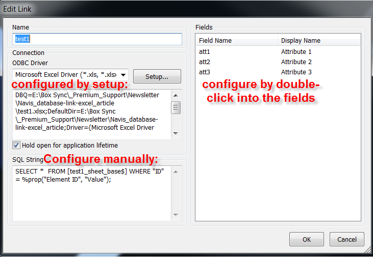 Linking Excel data to Navisworks model objects