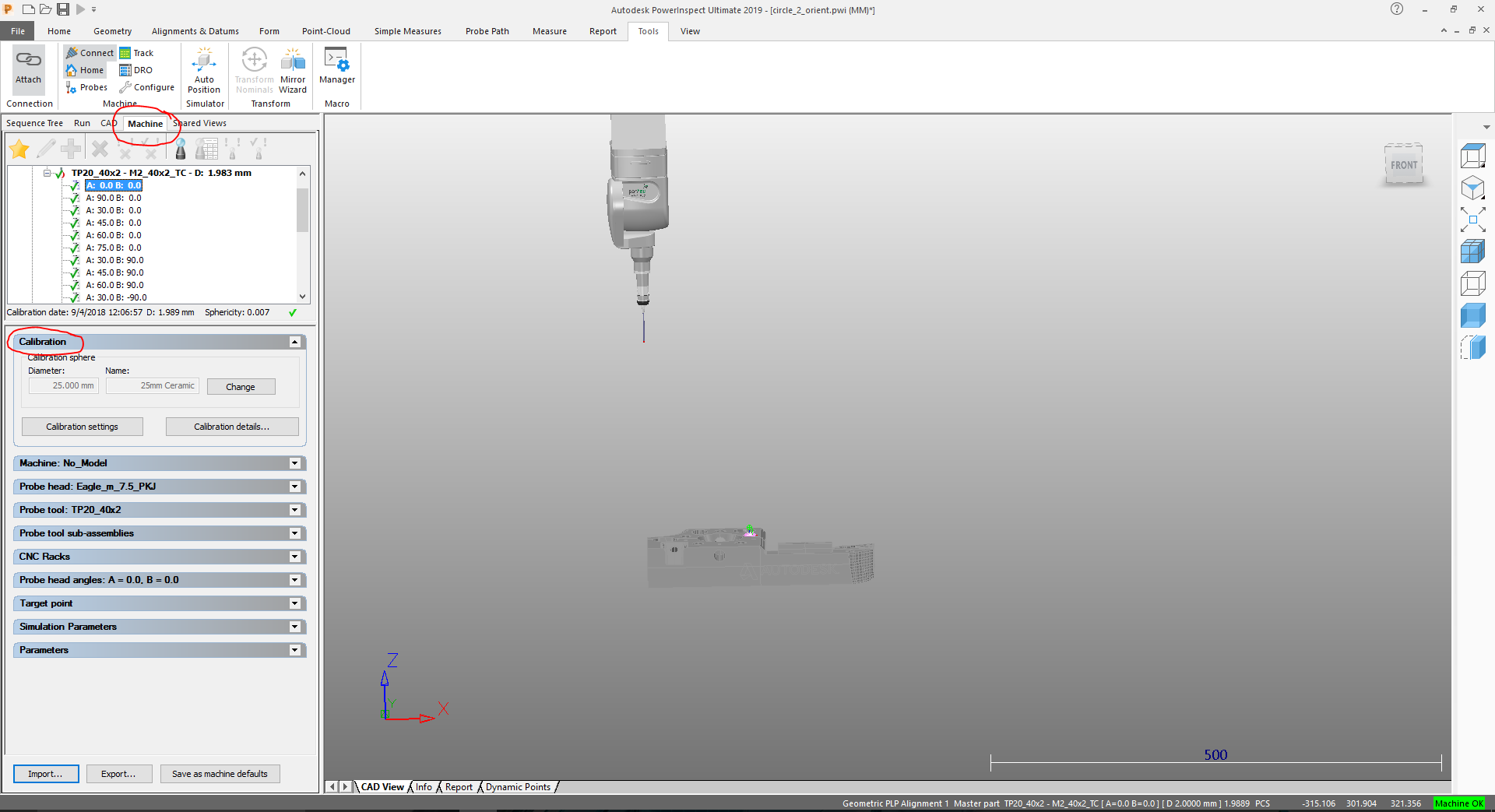 How to locate the calibration sphere using PowerInspect 2018 or newer.