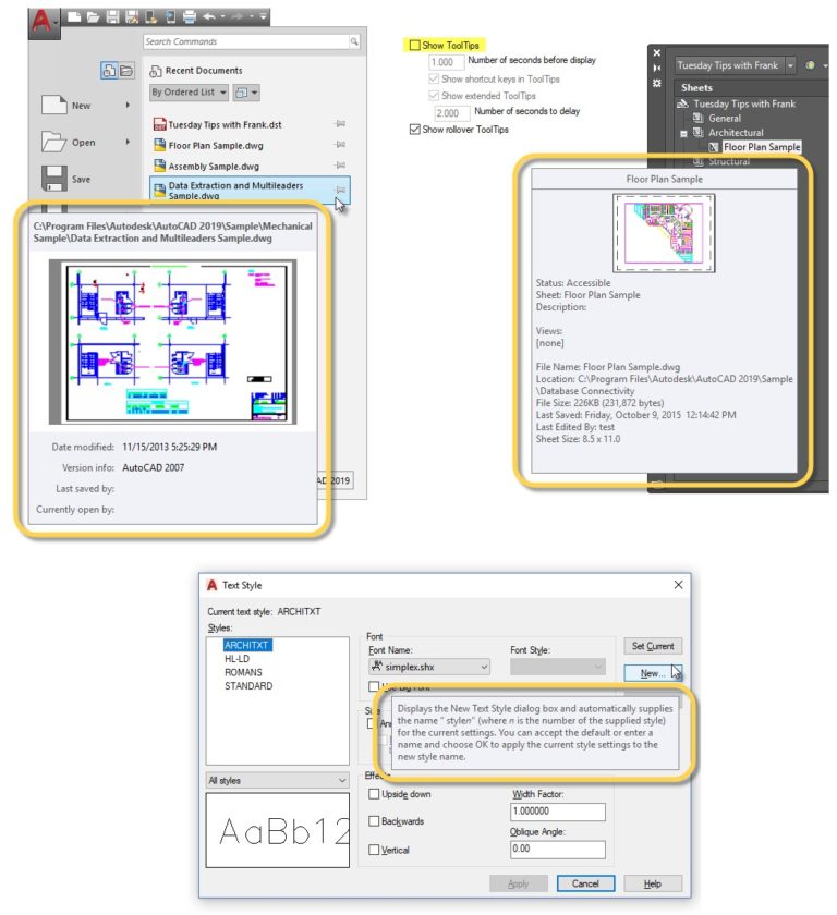 Tiptoe Through the ToolTips: Tuesday Tips With Frank | AutoCAD Blog ...