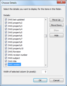 DWG Columns for Explorer | AutoCAD App | AutoCAD Blog