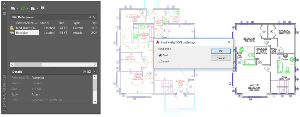 Insert Vs. Bind Xrefs Command in AutoCAD | AutoCAD blog