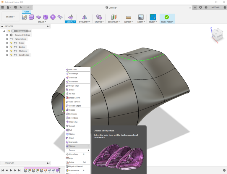 Tech Tip: Thicken command, surface vs form environments - Fusion Blog