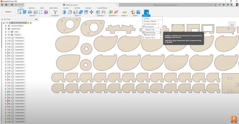 How to Select Multiple Components in Fusion 360