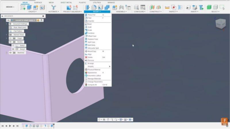 Gestion des modifications du plan de montage Fusion